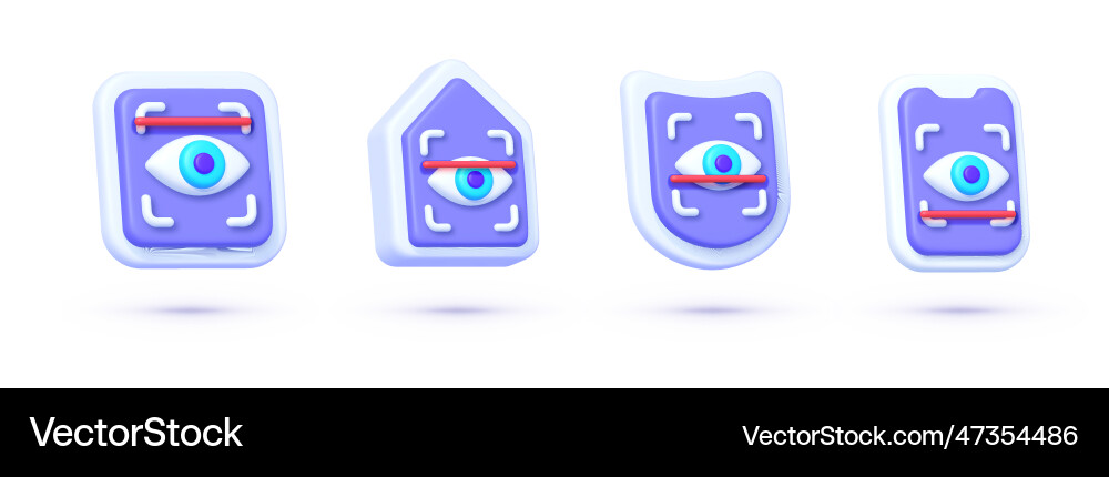 Eye scan 3d set great design for any purposes Vector Image