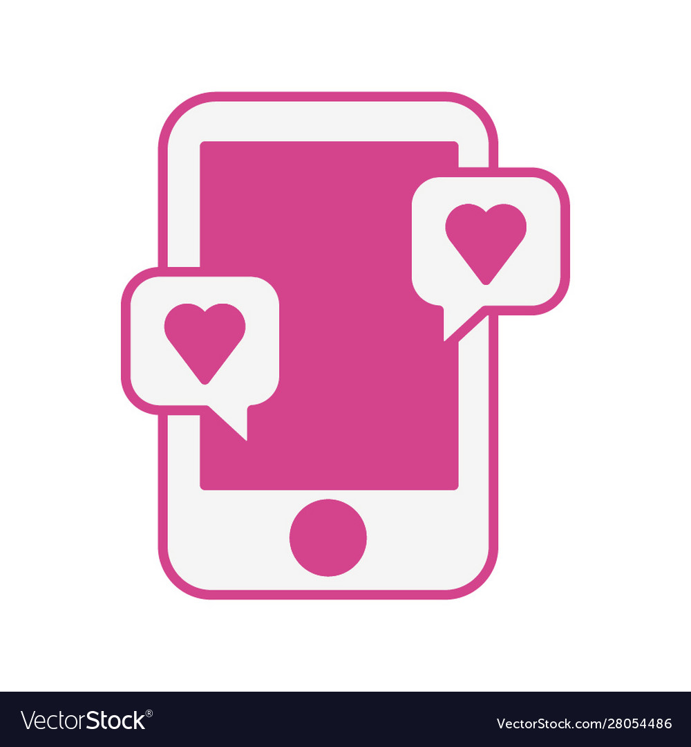Happy valentines day smartphone with hearts chat Vector Image
