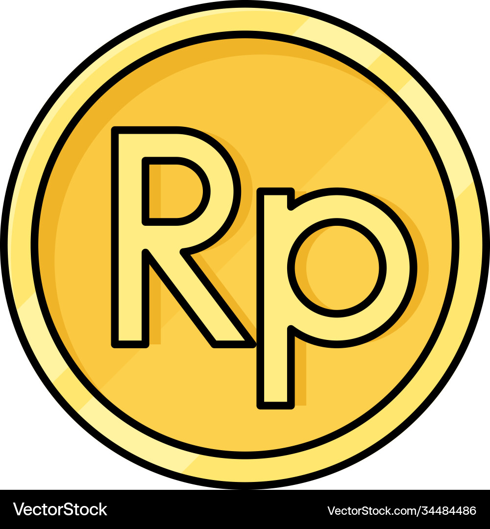 Indonesian rupiah coin official currency Vector Image