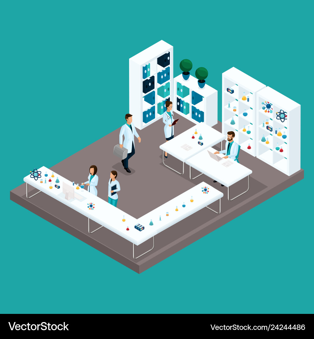 Isometric medical room laboratory Royalty Free Vector Image