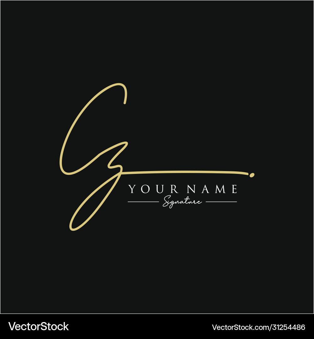 Letter cz signature logo template Royalty Free Vector Image