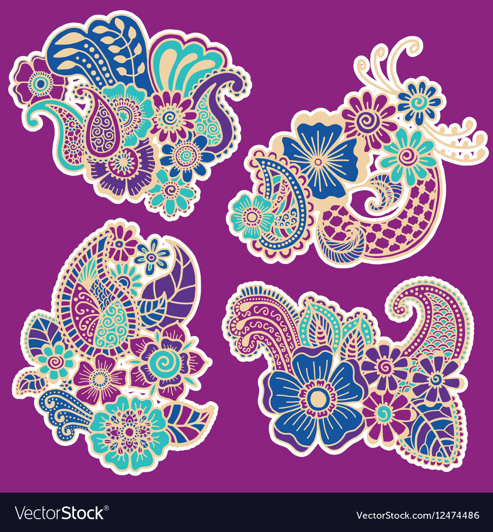 Mehndi design patterns Royalty Free Vector Image