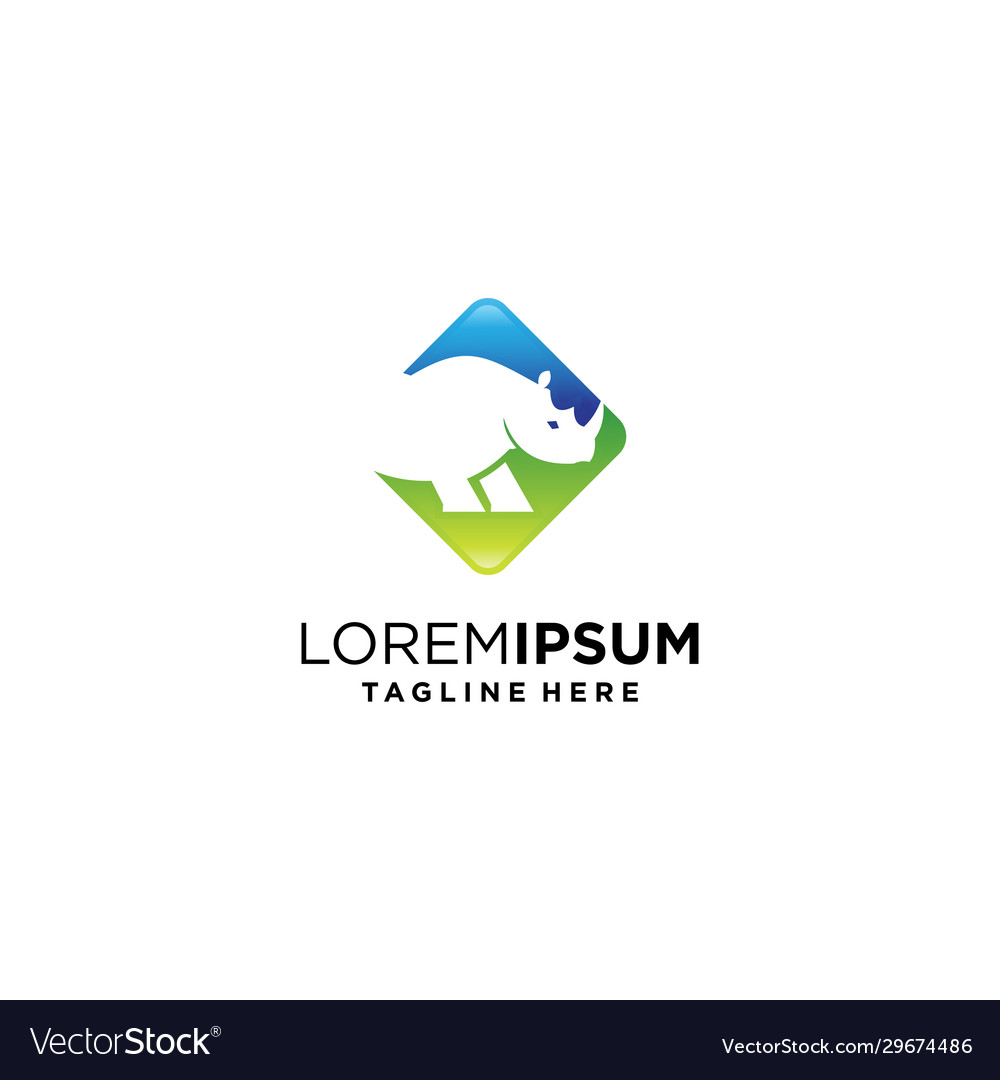 Rhino logo design template premium Royalty Free Vector Image