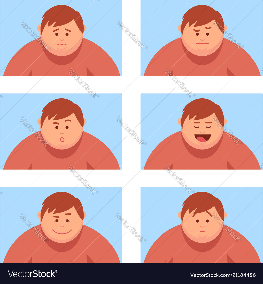 Set a man with variety of emotions Royalty Free Vector Image