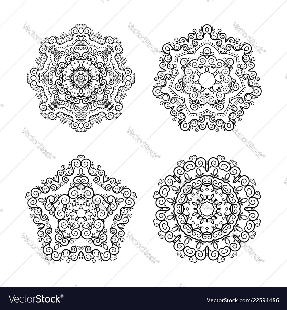 Set of circular patterns Royalty Free Vector Image