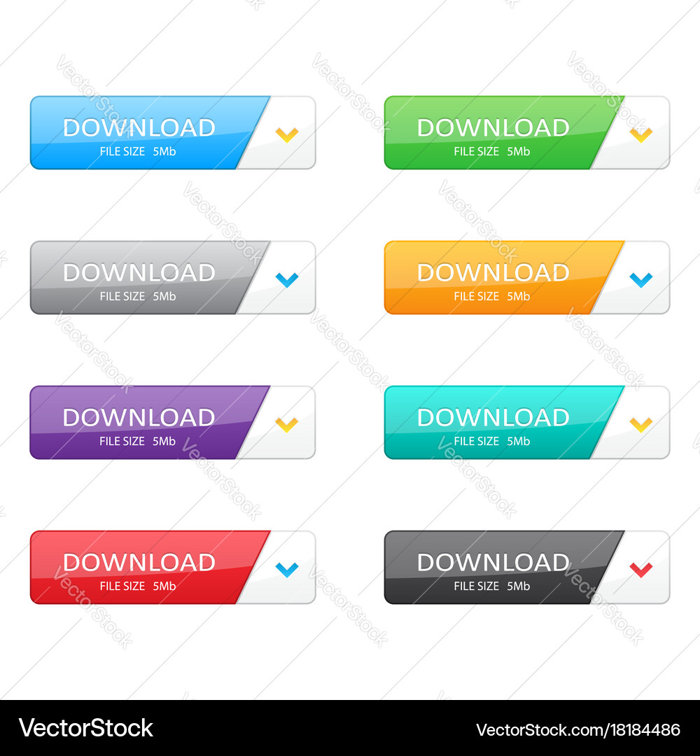 Set of download buttons Royalty Free Vector Image
