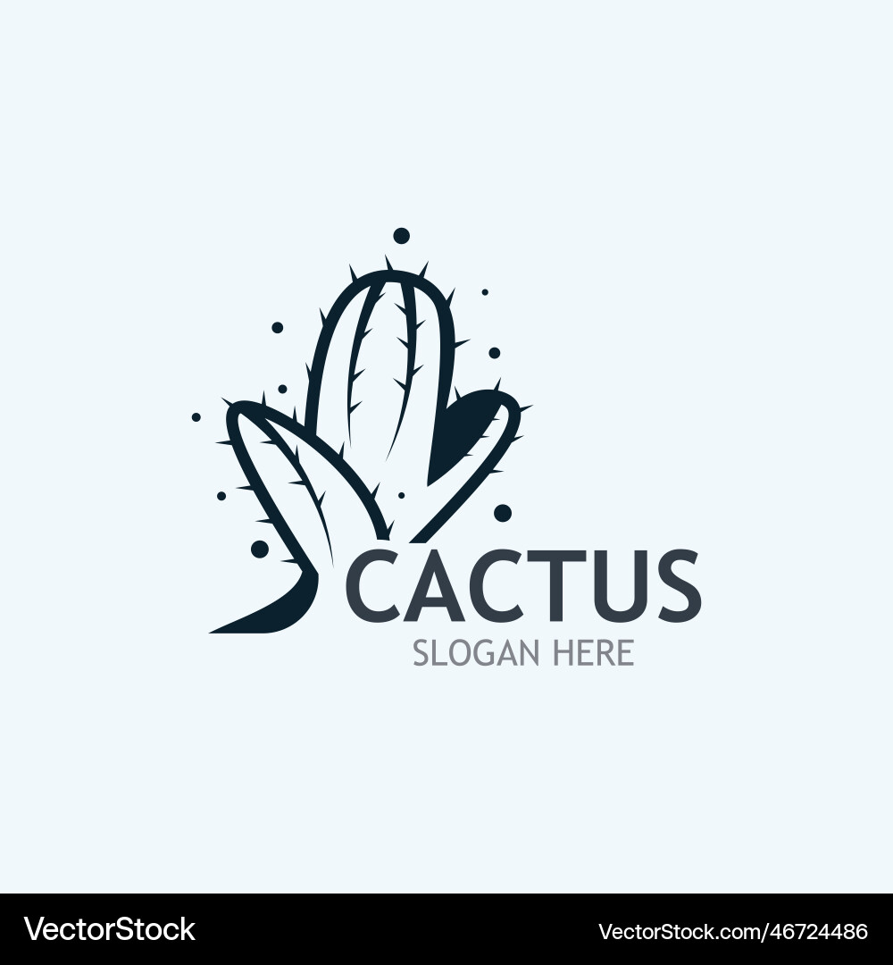Vintage cactus tree plant logo nature design Vector Image