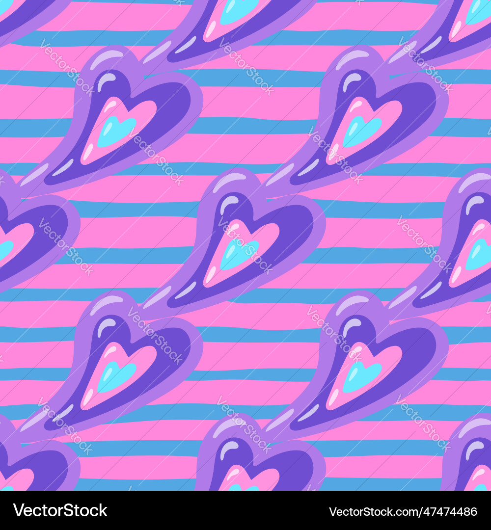 Vintage hearts seamless pattern 14 february Vector Image