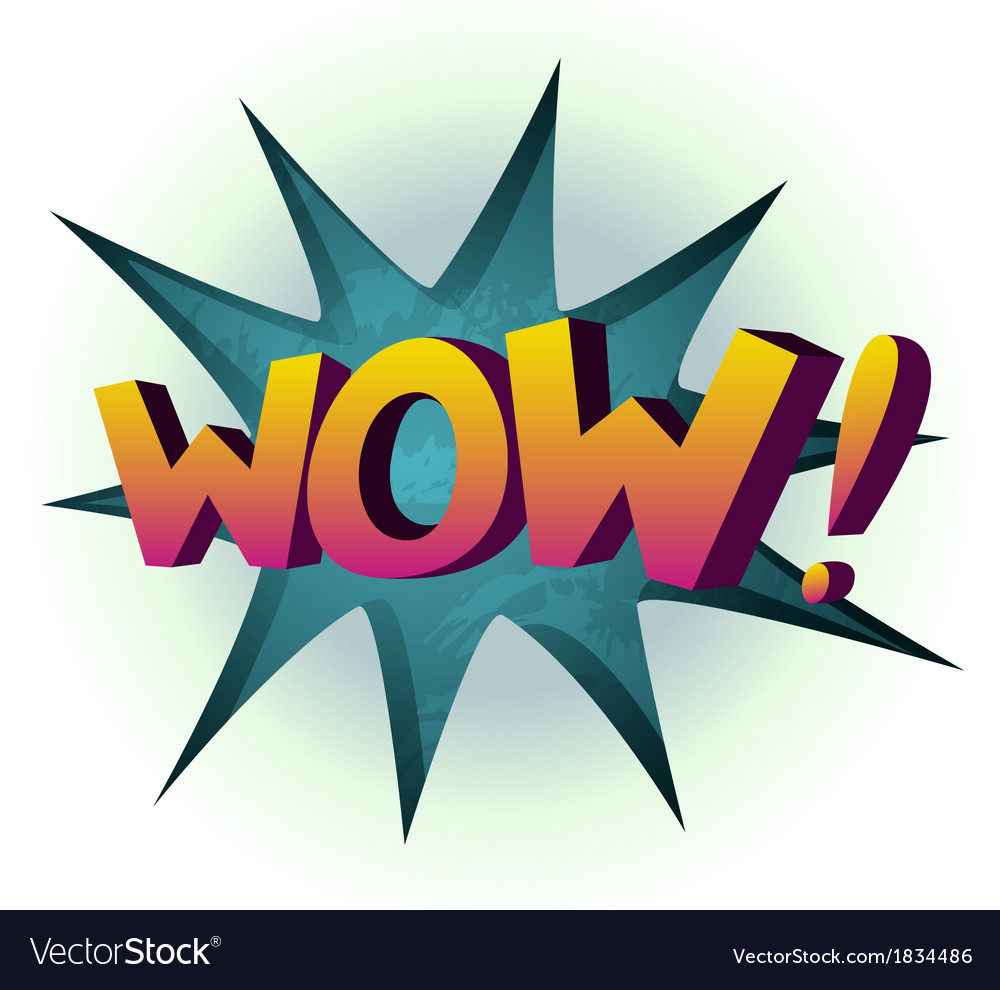 Wow colored comic book Royalty Free Vector Image
