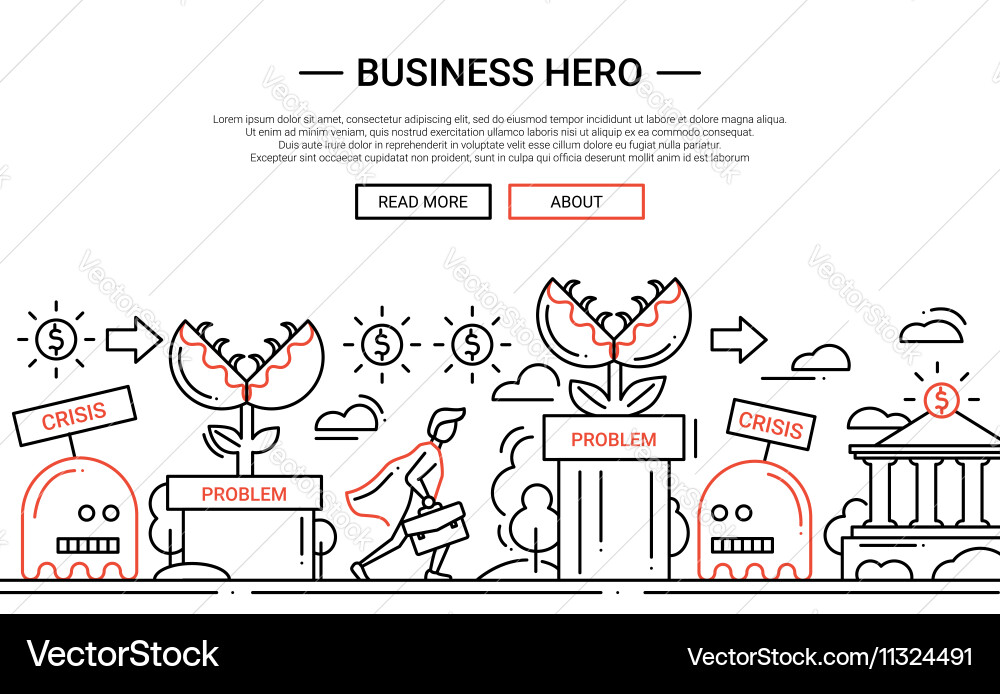 Business hero - line design website banner Vector Image