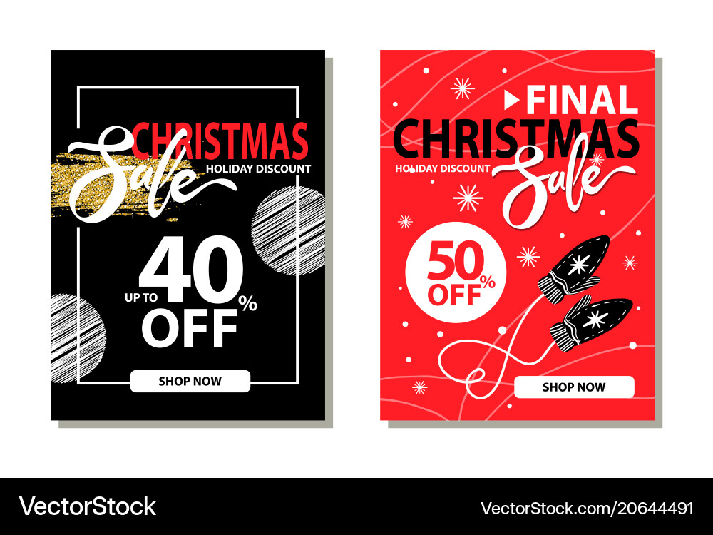 Christmas sale collection Royalty Free Vector Image