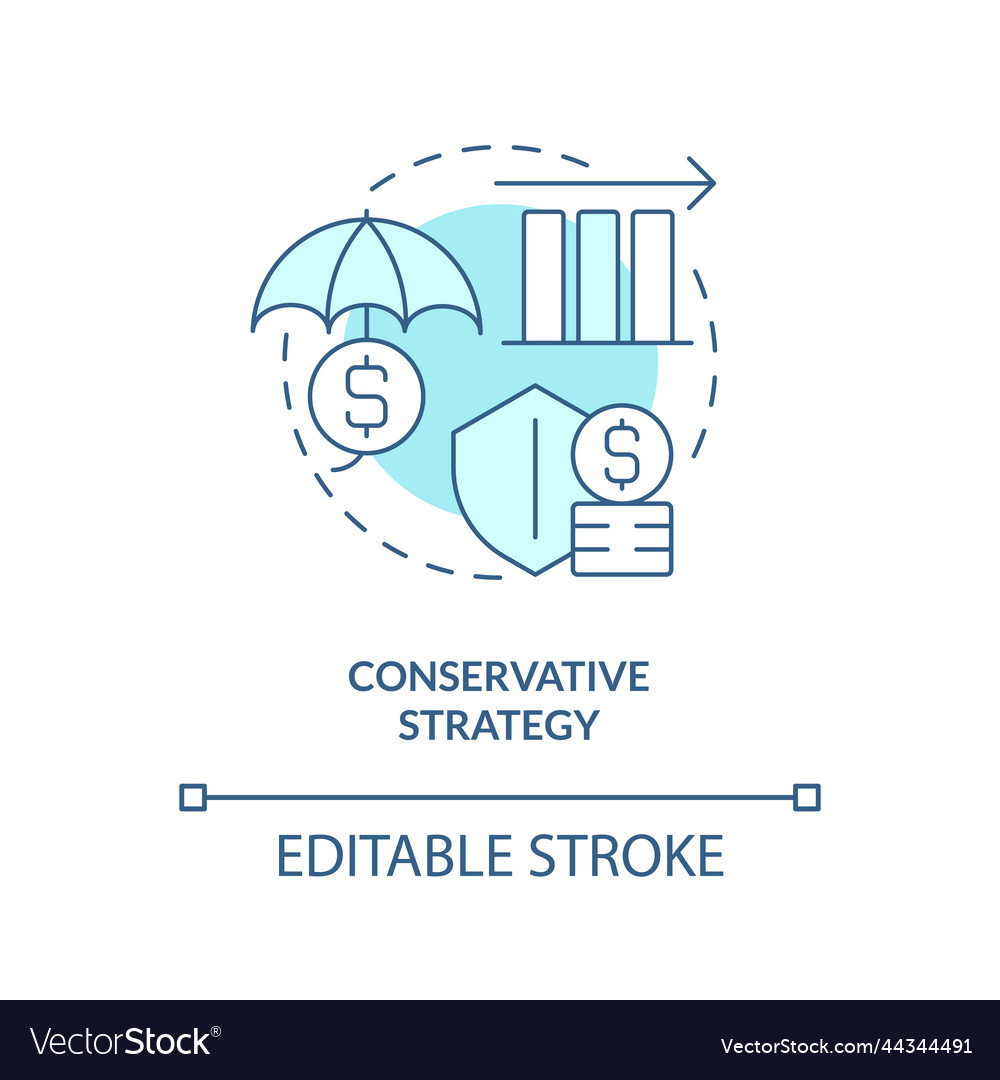 Conservative strategy turquoise concept icon Vector Image