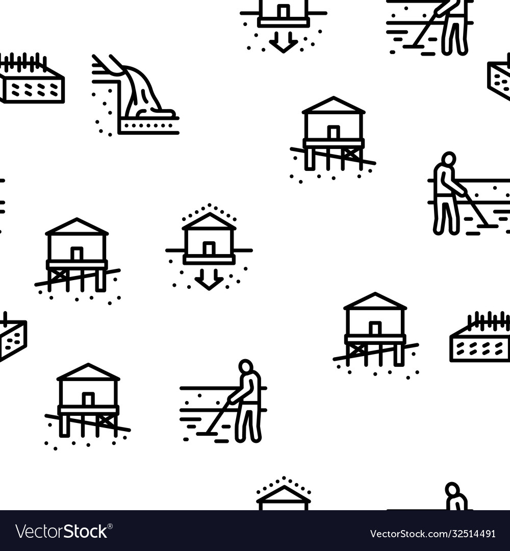 House foundation base seamless pattern Royalty Free Vector