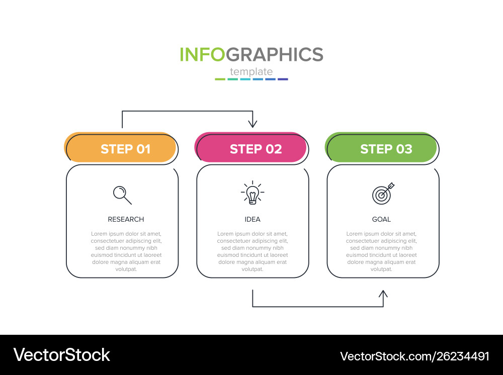Infographic label template with icons 3 Royalty Free Vector