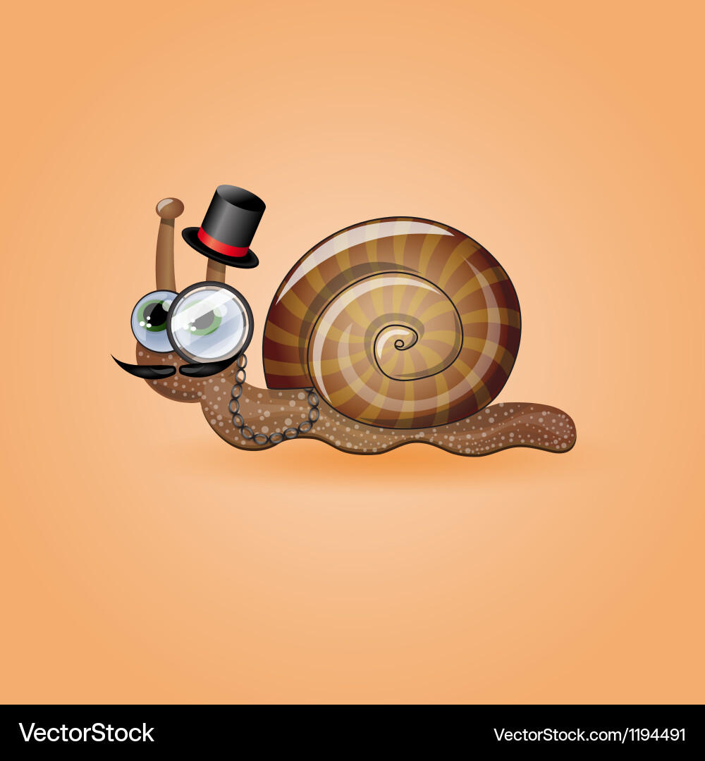 Isolated funny male snail Royalty Free Vector Image