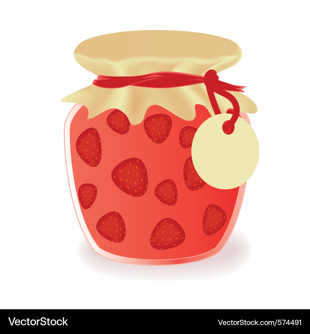 Jar of strawberry jam Royalty Free Vector Image