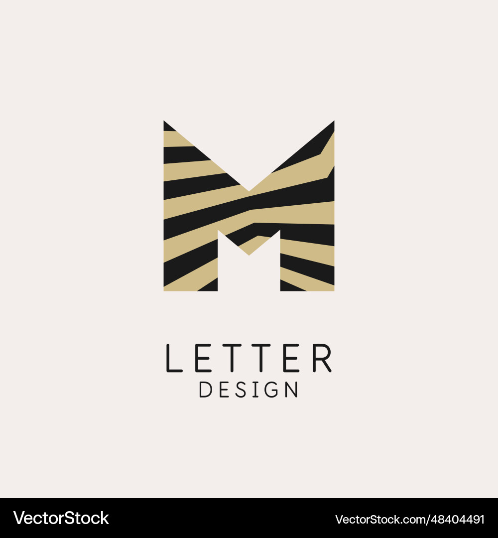 Modern linear emblem and sign the letter m Vector Image