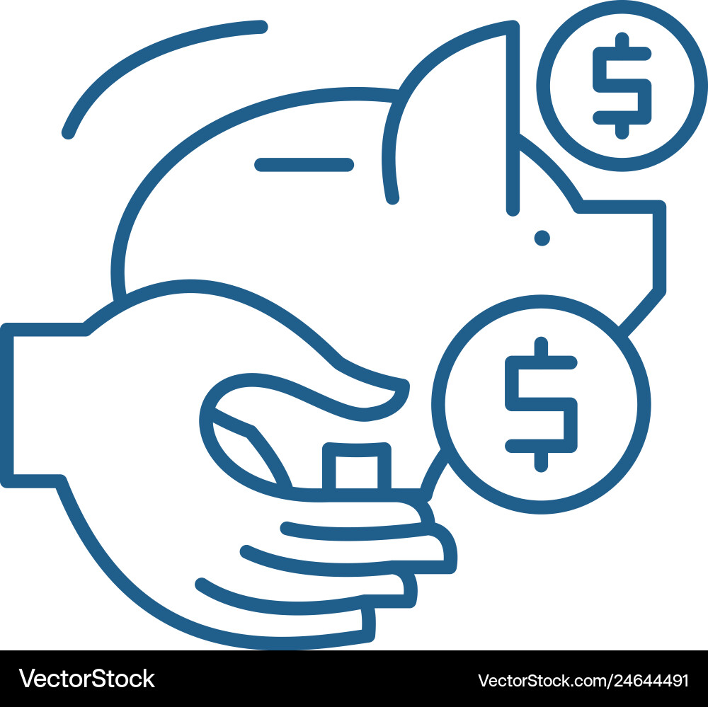 Passive savings line icon concept savings Vector Image