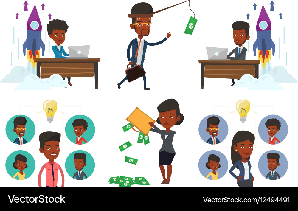 Set of business characters Royalty Free Vector Image