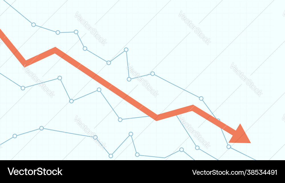 Stock-Markt-Diagramm finanzielle fallende Linie Diagramm Vektor Bild