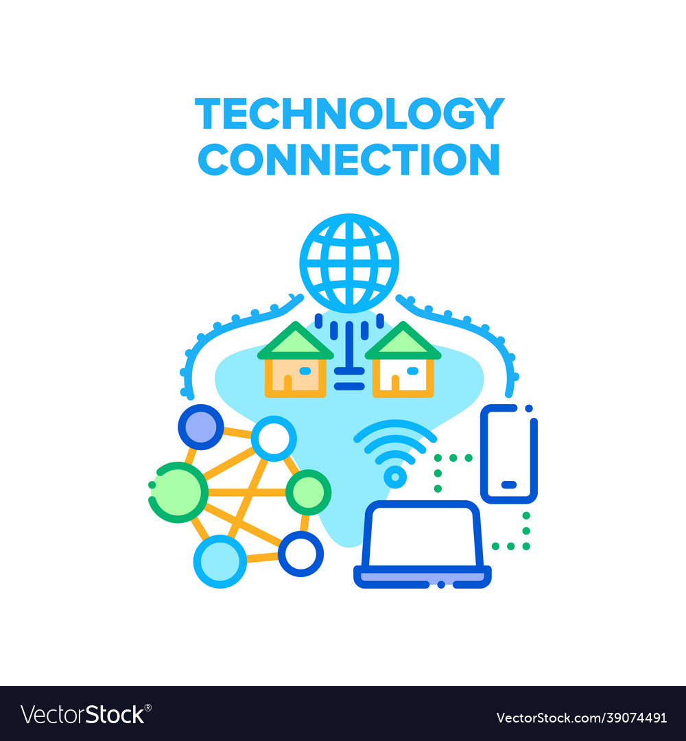 Technology connection concept Royalty Free Vector Image