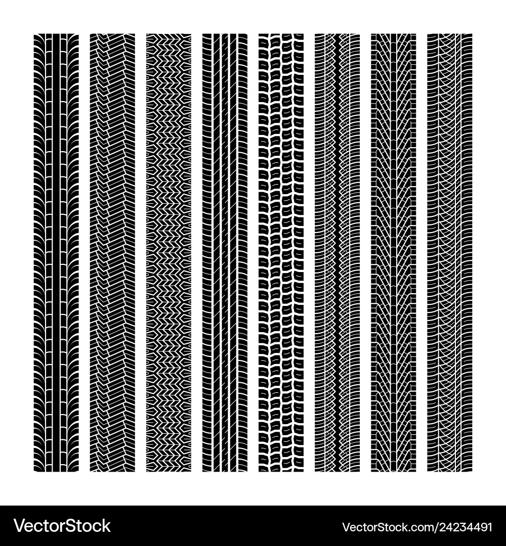 Tire tracks tread wheel vehicle thread speed Vector Image