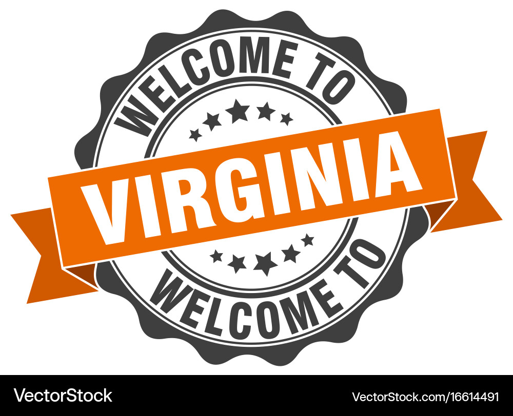 Virginia round ribbon seal Royalty Free Vector Image