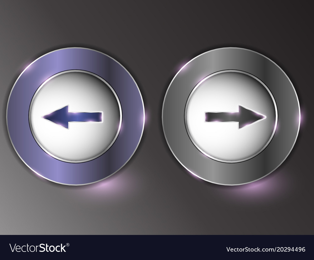 3d silver button on gray background Royalty Free Vector
