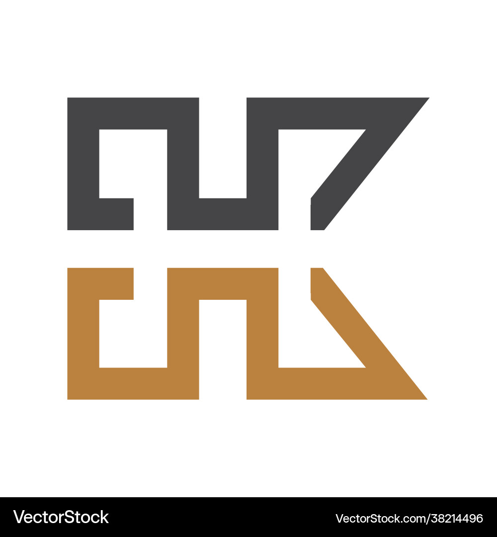 Alphabet initials logo hk kh k and h Royalty Free Vector