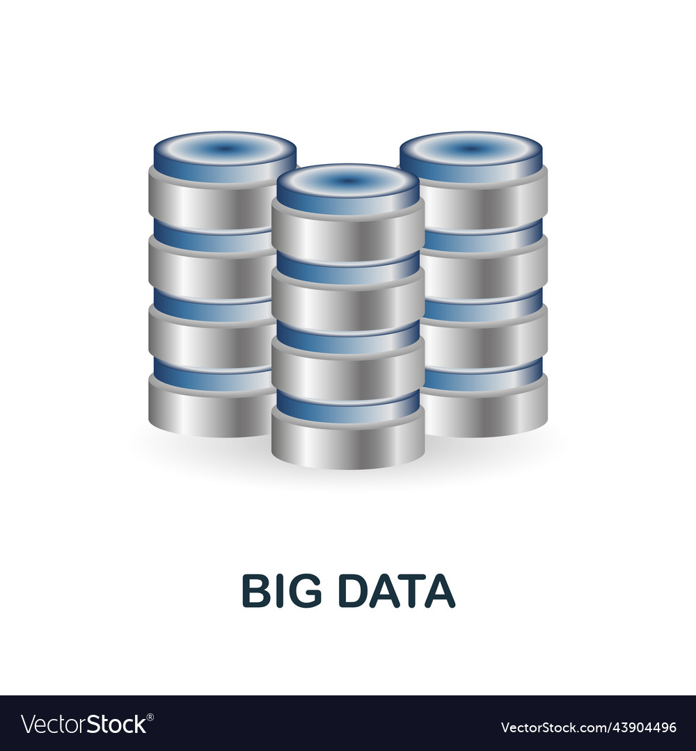 Big data icon 3d from artificial intelligence Vector Image
