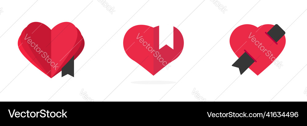 Book as heart love reading logo icon Royalty Free Vector