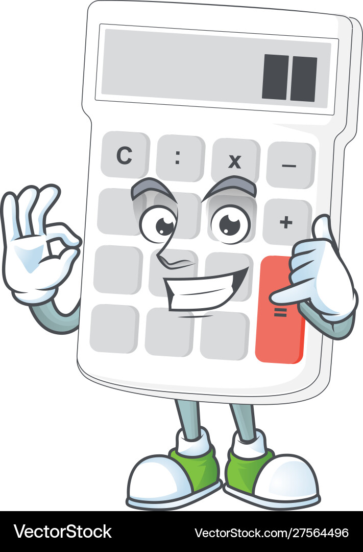 Call me white calculator cartoon character Vector Image