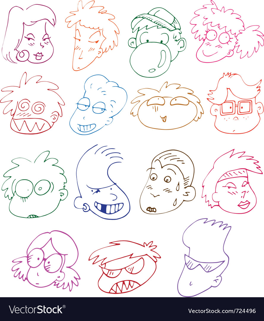 Comics characters set Royalty Free Vector Image