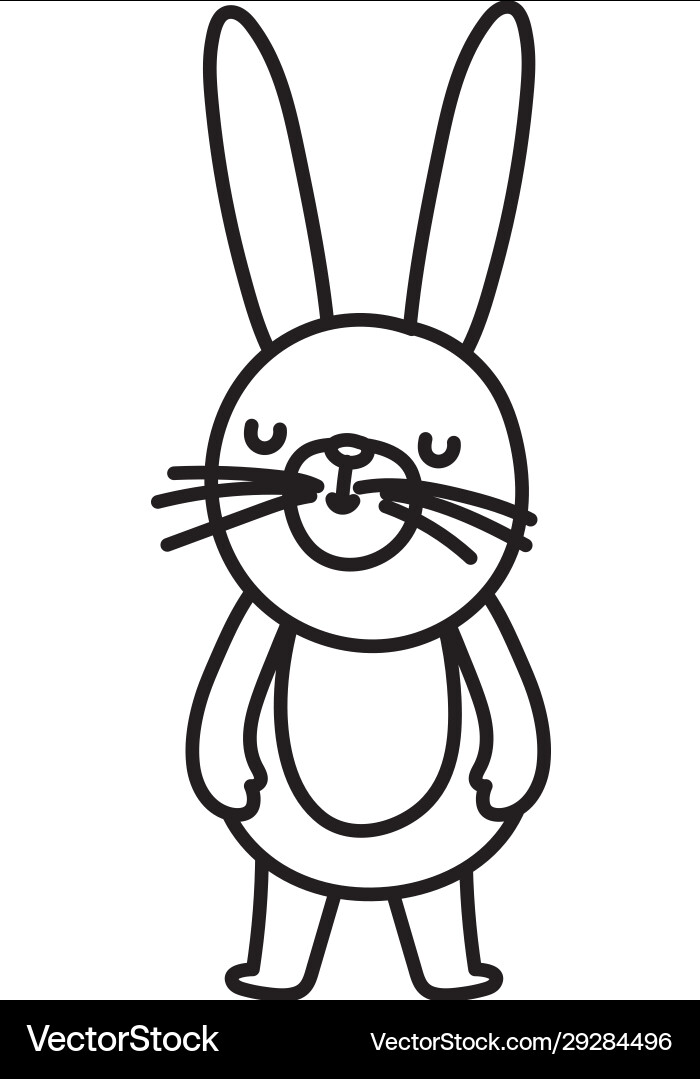 Cute little rabbit cartoon character on white Vector Image