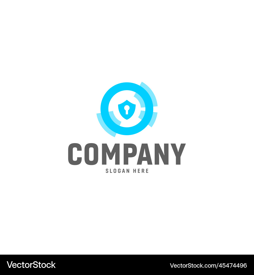 Cyber security logo for the digital it company Vector Image