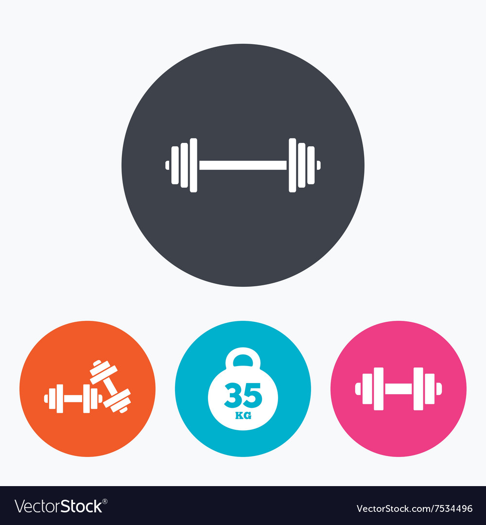 Dumbbells icons fitness sport symbols Royalty Free Vector