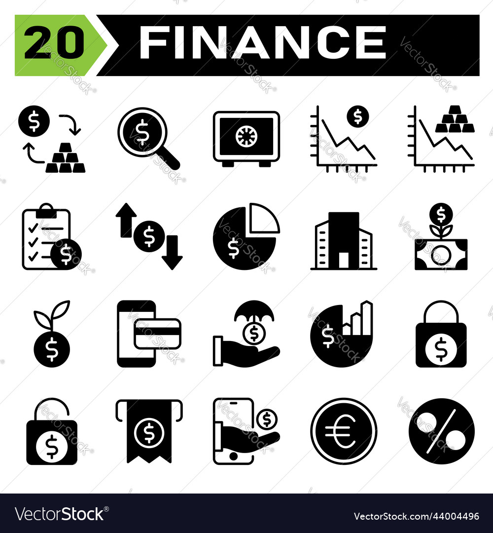 Finance icon set include conversion exchange Vector Image