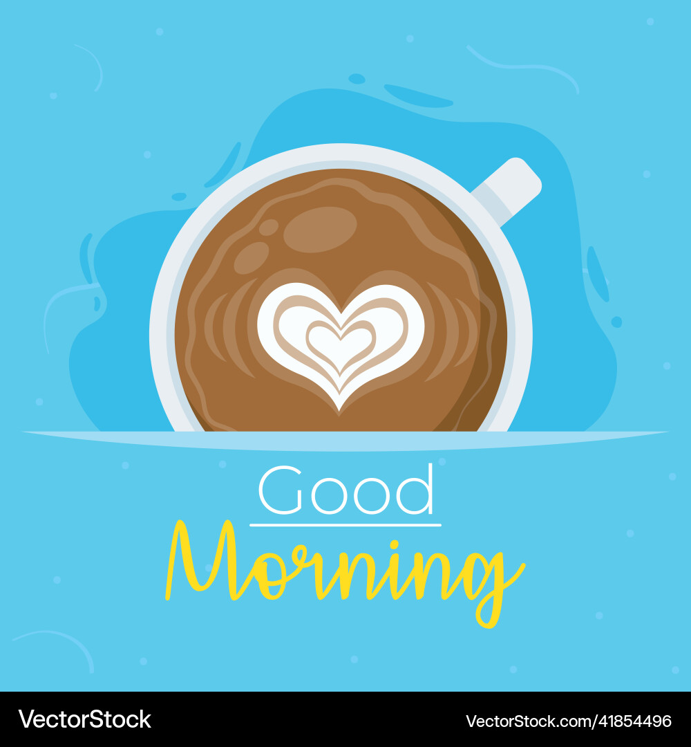 Good morning lettering and coffee Royalty Free Vector Image