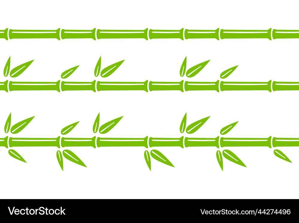 Green bamboo trunk seamless lines bamboo branch Vector Image