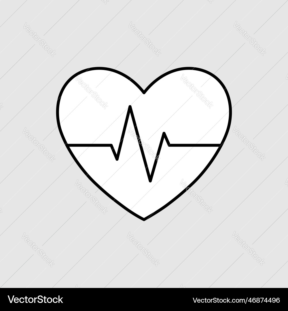 Heartbeat or heart beat pulse line icon Royalty Free Vector