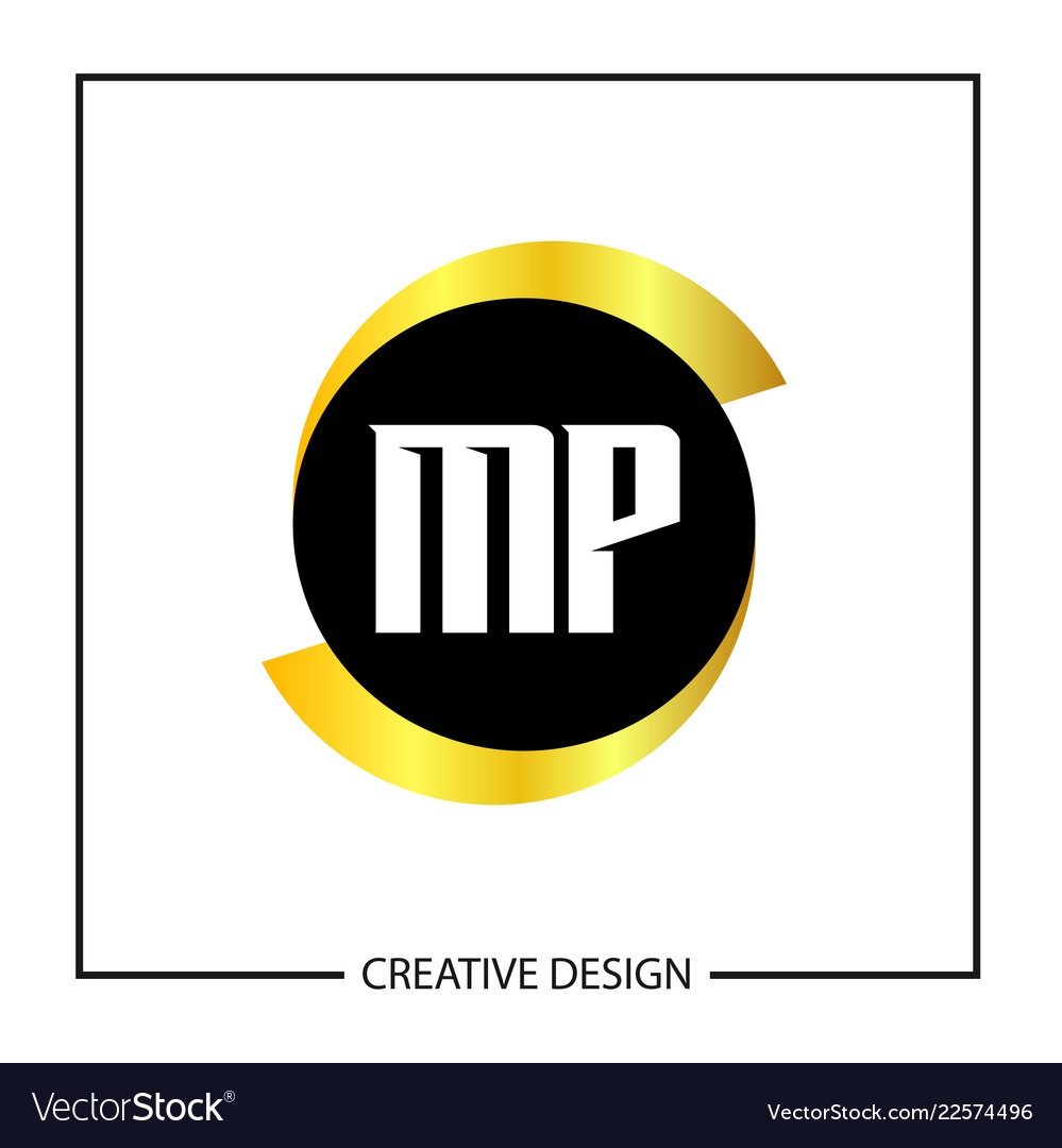 Initial mp letter logo template design Royalty Free Vector