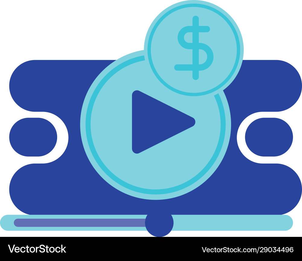 Isolated movie play button and coin design Vector Image