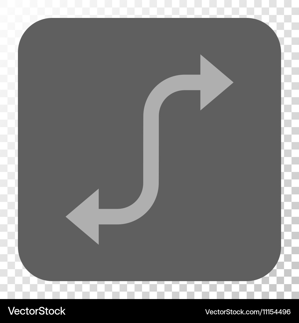 Opposite bend arrow rounded square button Vector Image