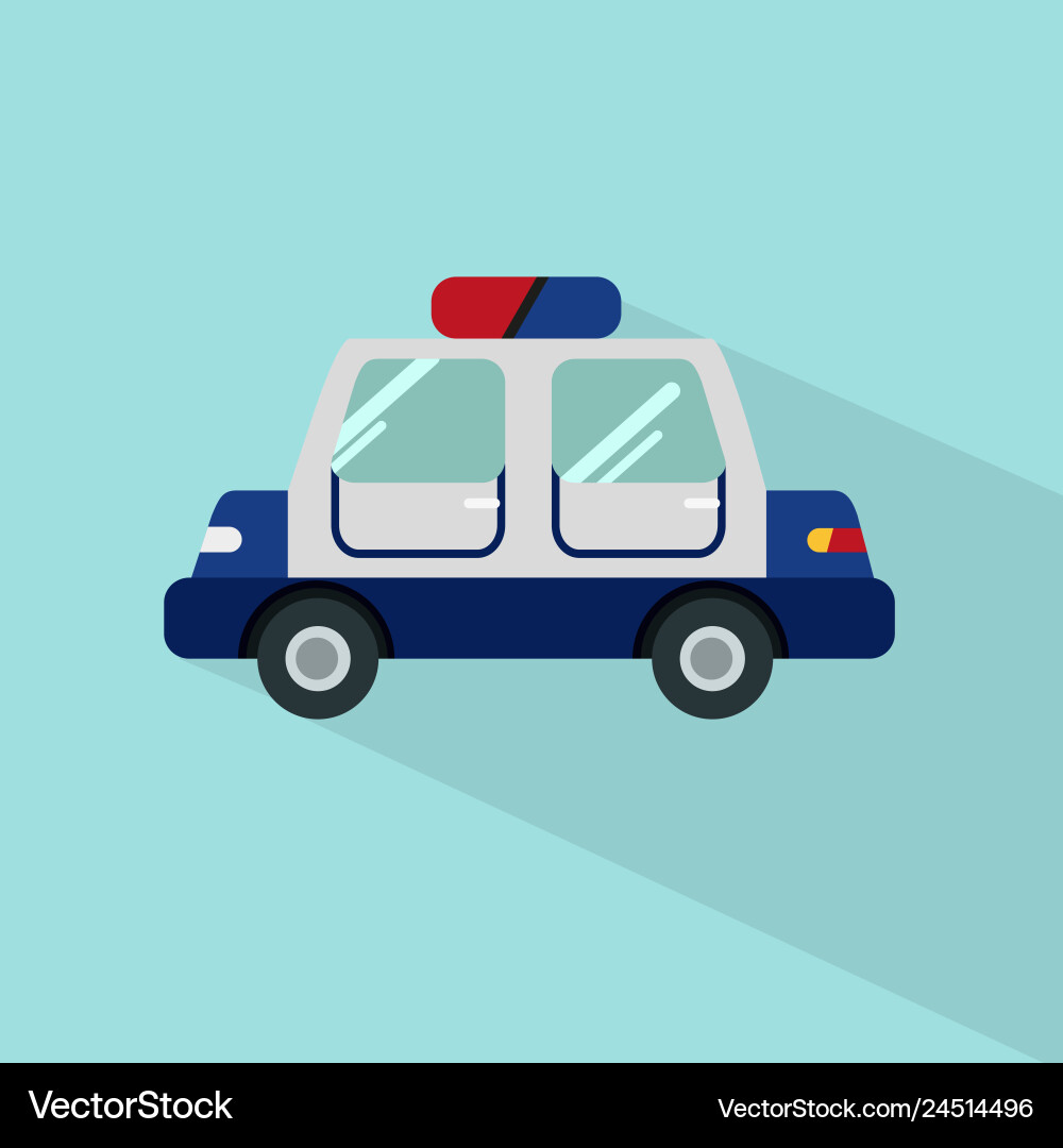 Police car icon set great flat icons Royalty Free Vector