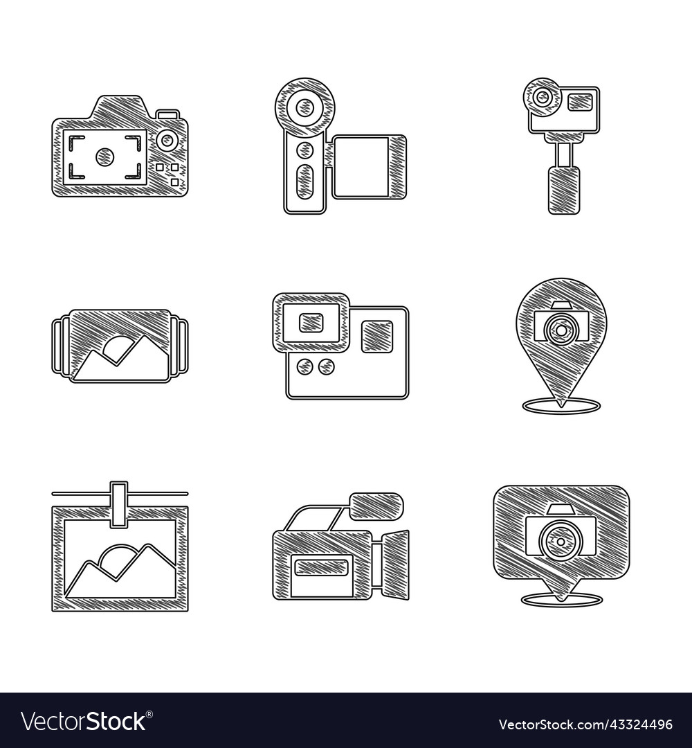Set action extreme camera cinema photo frame Vector Image