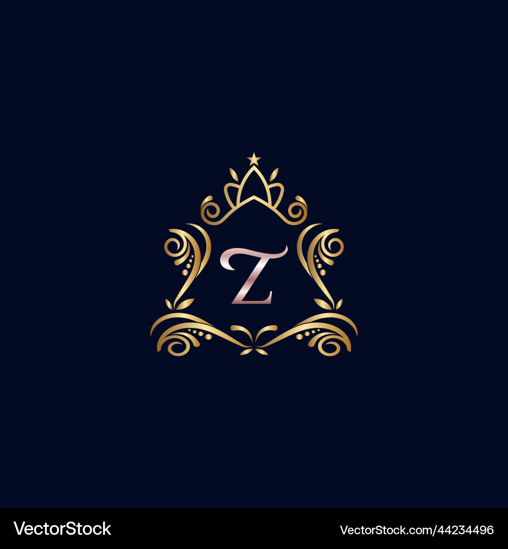 Vintage monogram alphabet z letter Royalty Free Vector Image