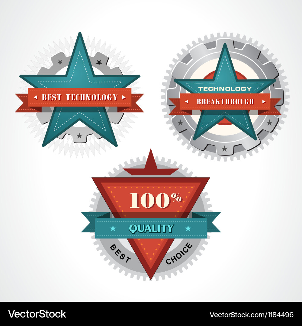 Vintage retro technology stamp seal emblem Vector Image