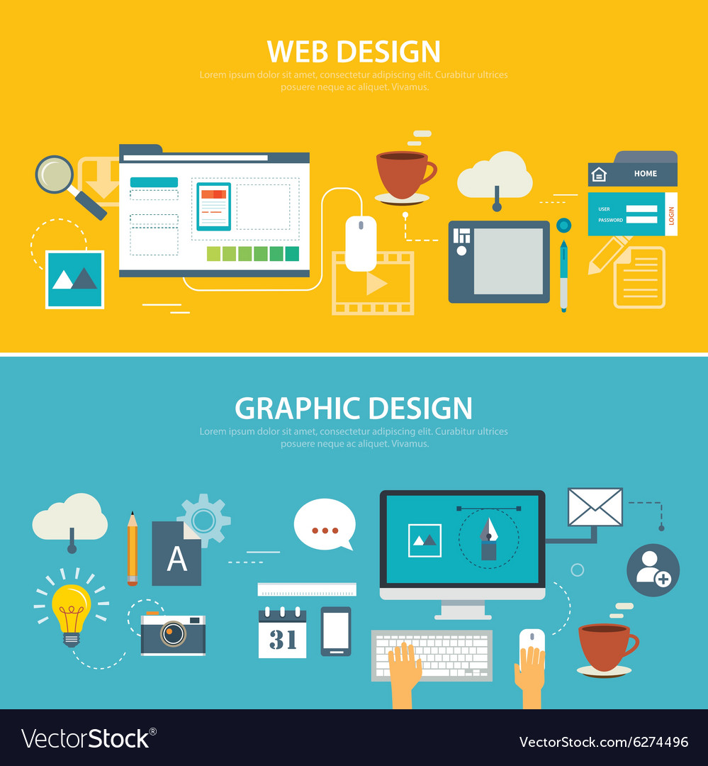 Web and graphic banner flat design Royalty Free Vector Image