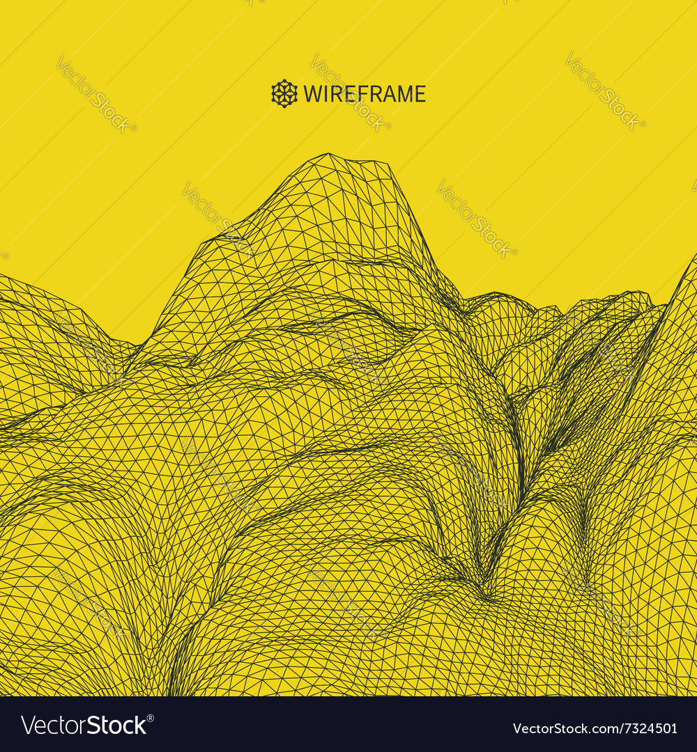 Abstract landscape background 3d grid Royalty Free Vector