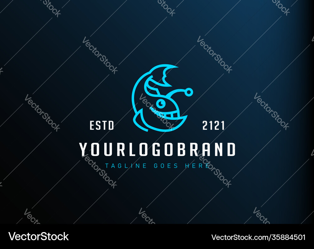 Angler fish logo design inspiration icon template Vector Image